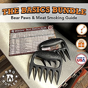 Bear Paws Meat Forks - Meat Shredders - Includes Meat Smoking Guide Magnet