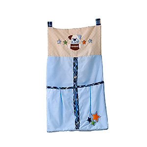 CribMATE Blue Dog Nursery Diaper Stacker Sport Puppy Diaper Hanging Bag (Blue Sport puppy)