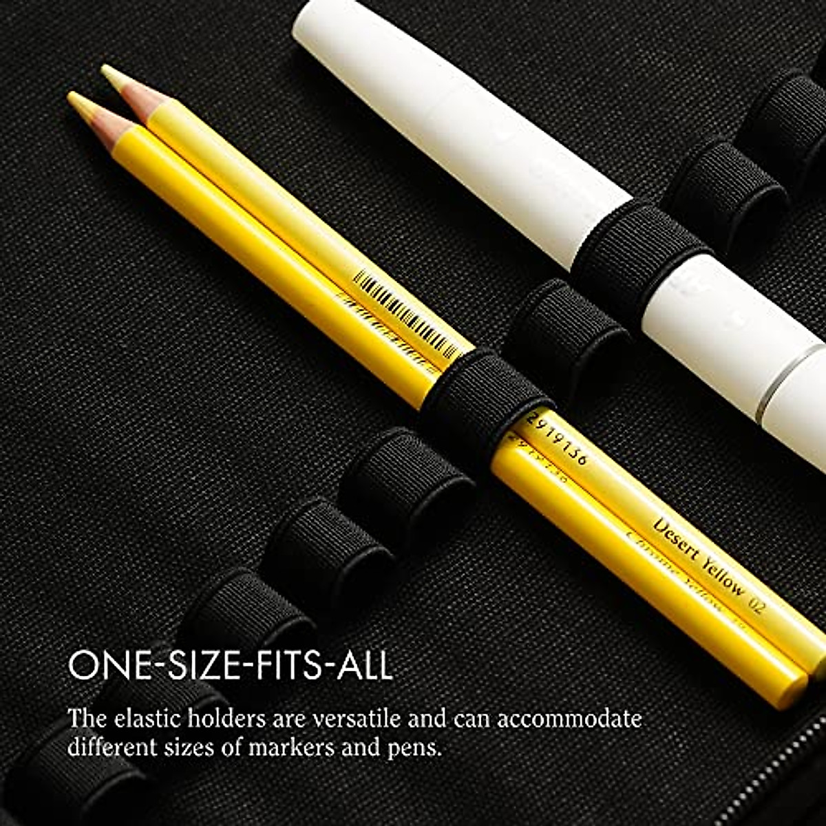 ARTIFY 48 Slot Canvas Marker Pen Organizer Bag, Carrying Case for School, Office, Travel & Storage with Zipper Pocket (C)