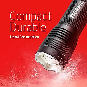 Eveready LED Tactical Flashlight, Durable Handheld Flashlight for Emergencies and Camping Gear, Water Resistant EDC Flashlight, Pack of 1
