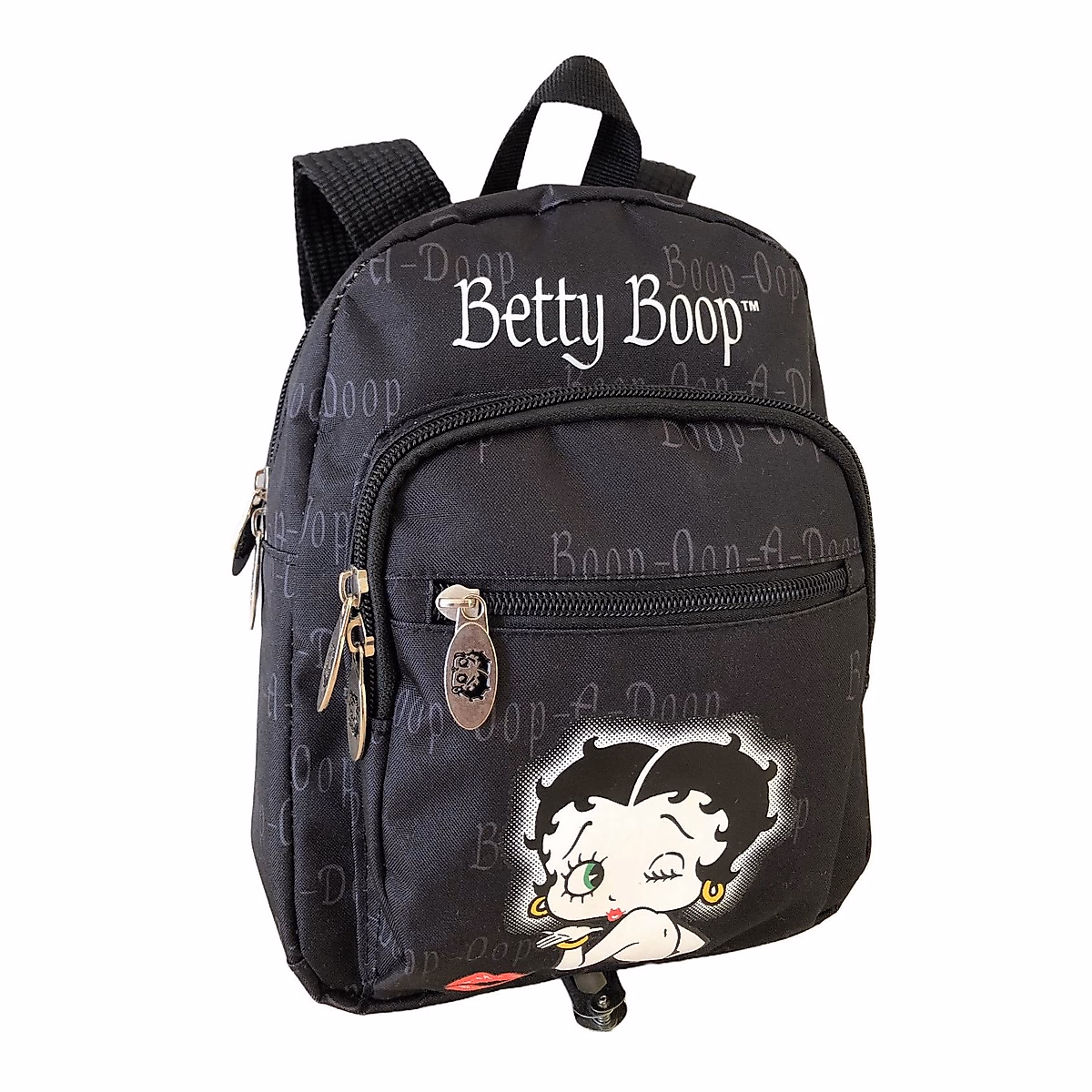 LuxeBag Betty Boop Canvas Cute Mini Backpack (Black: Poster)