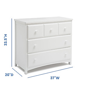 Delta Children 3 Drawer Dresser, Greenguard Gold Certified, White