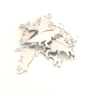 Super Cool Creations T-Rex Shaped Crafting Mirrors, Set of 10, Many Colours, Shatterproof Acrylic, Graphite, Pack of 20 x 2cm