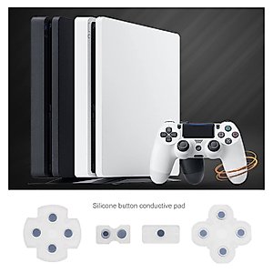 Micro Traders 3 Sets Conductive Silicon Button Pads Controller Button Replacement Repair Part Compatible with Sony Playstation 4 PS4 Controller