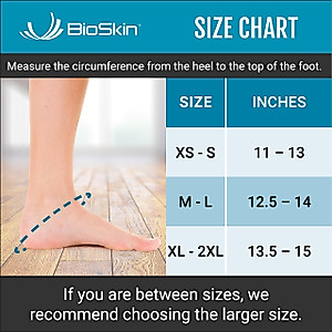 BioSkin Ankle Compression Brace - Ankle Wrap for Sprained Ankle, Post Injury Ankle Brace, Ankle Support Brace for Women and Men, Swollen Feet Relief, HSA or FSA Eligible