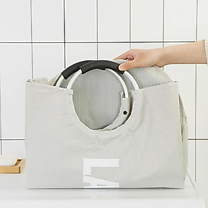 2 Pack 90L Laundry Basket,Waterproof Laundry Hamper,Dirty Clothes Hamper for Laundry, Laundry Baskets with Foam Protected Aluminum Handles for Laundry,Dorm,Family (Black, 2 Pack-90L)