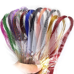 YZD Colorful Crystal Flash Fly Fishing Line 12 Packs Fly Tying Material for Make Fishing Lure Dry Wet Streamers Flies (B Set)