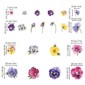 ufengke Pansy Flowers Wall Stickers DIY Floral Wall Decals Art Decor for Kids Girls Bedrooms Living Room