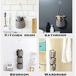 Oligemok Closet Washable Hanging with 5 Pockets Over The Wall Door Organizer for Bedroom