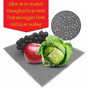 Dualplex® Fruit & Veggie Life Extender Liner for Fridge Refrigerator Drawers, 12x15 Inches (4 Pack) – Extends The Life of Your Produce & Prevents Spoilage (Grey)