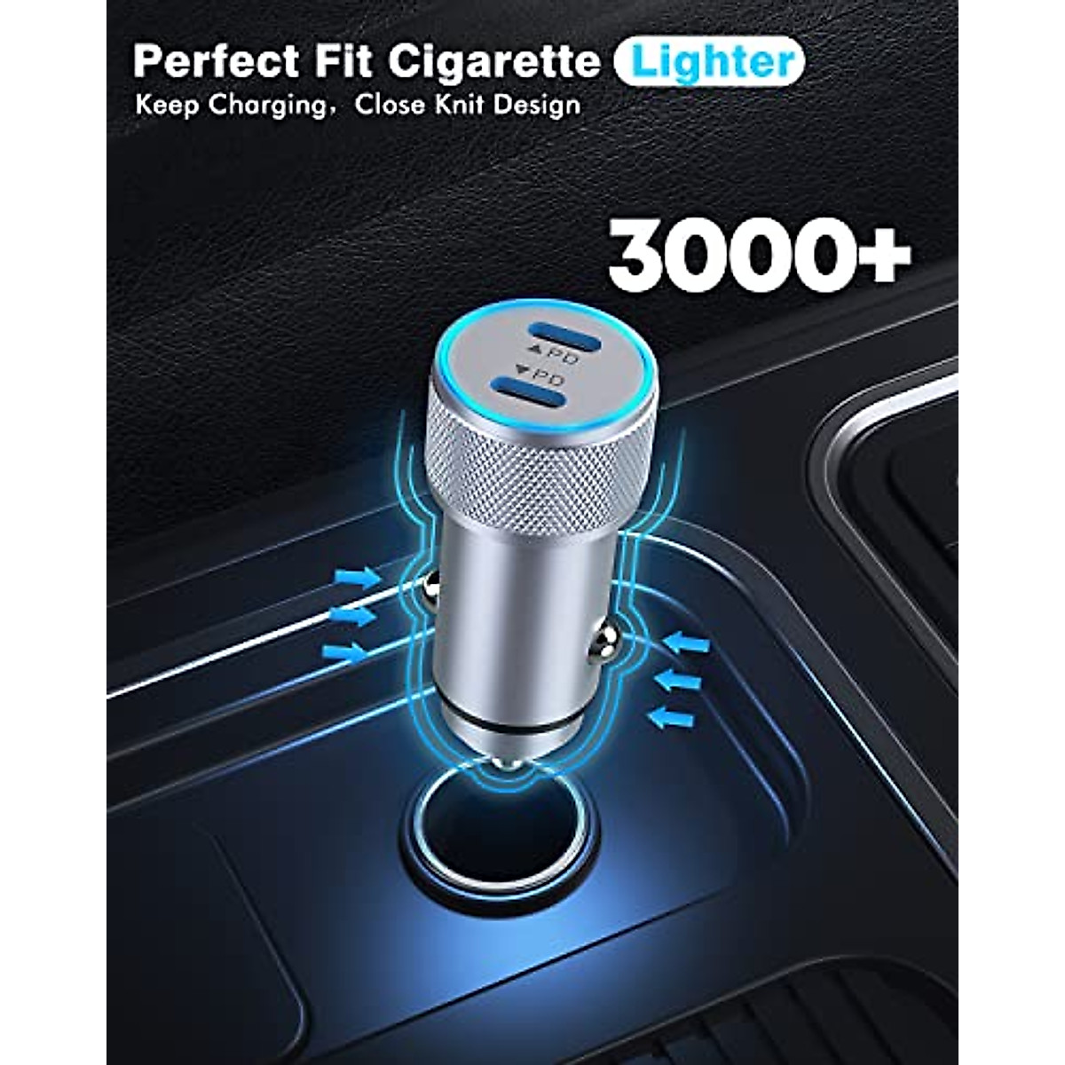 iPhone Car Charger, Dual USB C Fast Car Charger[Apple MFi Certified]40W Type C Apple Car Charger + 2pack 3.3ft Lightning Cable + 20W PD iPhone Charger Fast Charging for iPhone 14/13/12/11 Pro Max/iPad