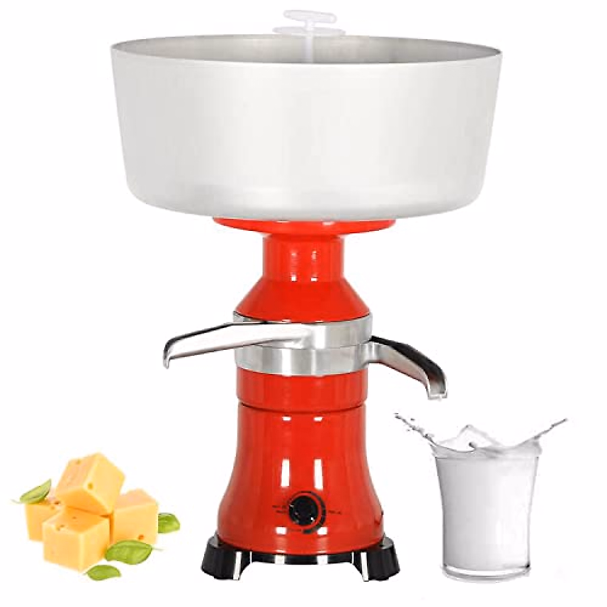 Milk Cream Centrifugal Separator Electric Cream Separator Stainless Steel 100L/H Goat Cow Milk Separator Turning Raw or Whole Milk into Cream and Skim Milk for 110V 100W