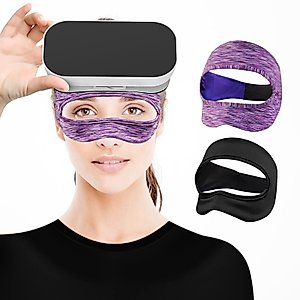 2 Pcs VR Eye Mask Cover, Begonia Breathable Adjustable Elastic Sweat Band VR Accessories for VR Workouts Use with Virtual Reality Headsets Oculus Quest 2 HTC Vive