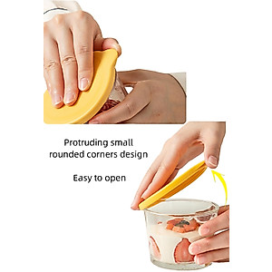 yaocoral 4 Pack 9 OZ Small Round Glass Containers with Lids,Clear Food Jars Airtight Glass Food Container for Food Portion,Overnight Oats,Pickles,Dipping Sauce,Snack,Yogurt,Meal Prep Containers