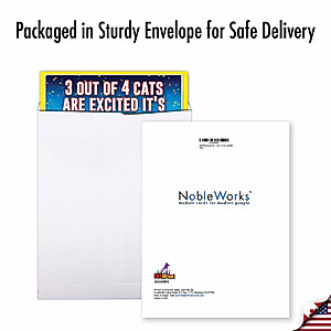 NobleWorks Jumbo Hilarious Birthday Greeting Card 8.5 x 11 Inch with Envelope (1 Pack) Oversize Jumbo Bday Excited Cats J3525BDG