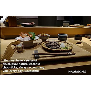 LUXIYUCHU 10 Set Coconut Chopsticks Reusable Wooden Chop Sticks Cooking Bamboo Helper Korean Japanese Cool Hair Chop Sticks Pack Reusable Chopsticks Take 10 Chicken Wings Chopstick Rest