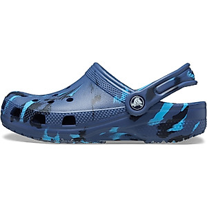 Crocs Classic Marbled Tie-Dye Clog (Little Big Kid) K NVY/Mlt, Navy/Multi, 12 US Unisex