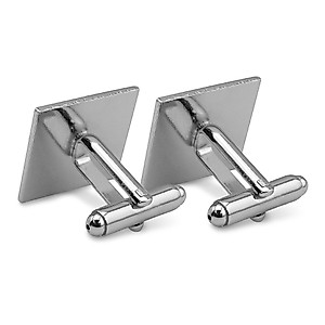 Subdued American USA Flag Black White Military Tactical Square Cufflink Set Silver Color