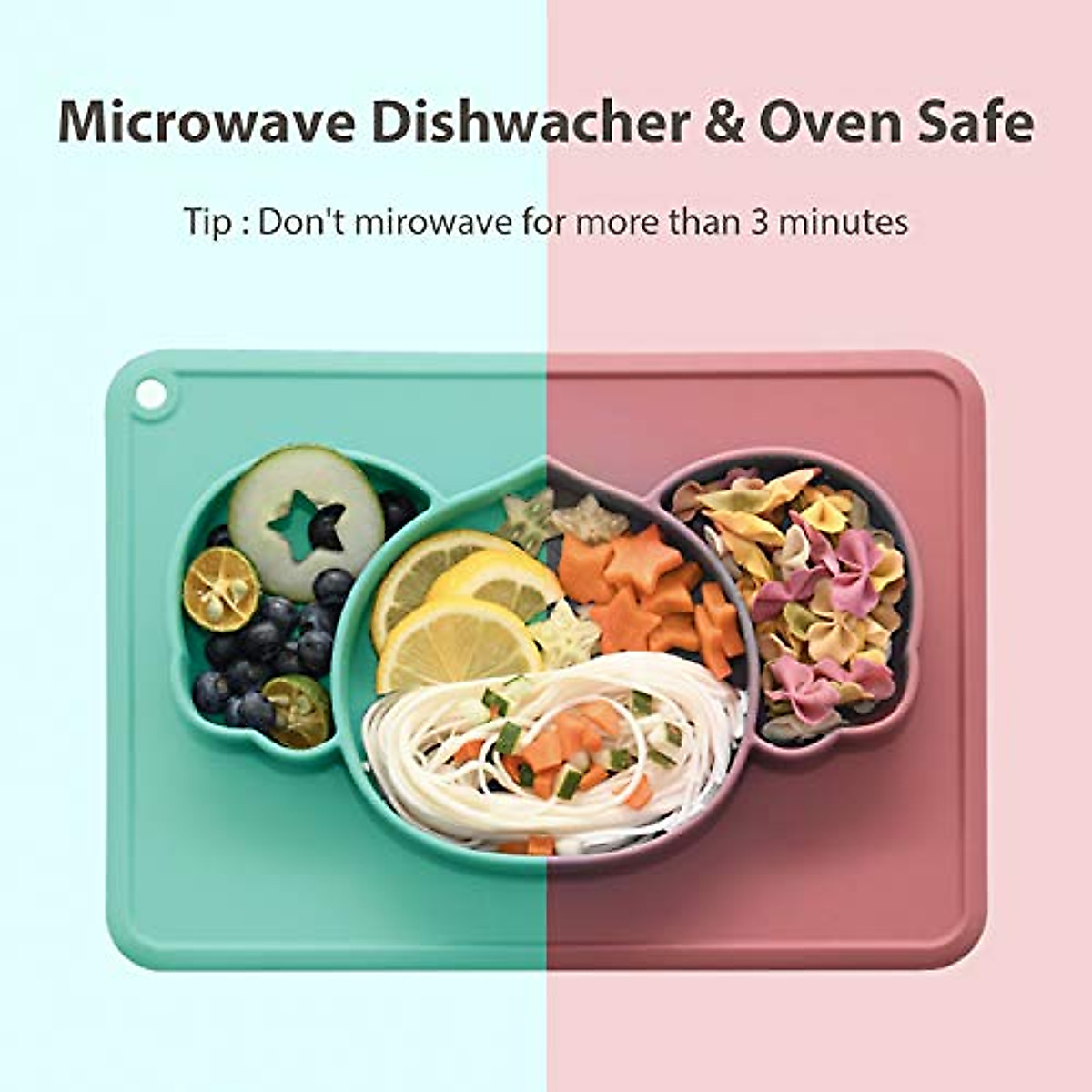 Silicone Baby Suction Plate, Non-Slip Feeding Placemat for Babies Infants Toddlers Kids Dishes, Stick to High Chair Trays and Table,Microwave Dishwasher Safe (Cute Koala, Baby Green)