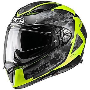 HJC F70 Katra Helmet (Large) (HI-VIZ/Black/Grey)