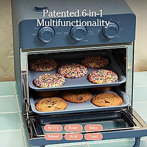 Our Place Wonder Oven | 6-in-1 Air Fryer & Toaster Oven with Steam Infusion | Compact, Countertop Friendly, Fast Preheat, Multifunctional | Air Fry, Toast, Roast, Bake, Reheat & Broil | Blue Salt