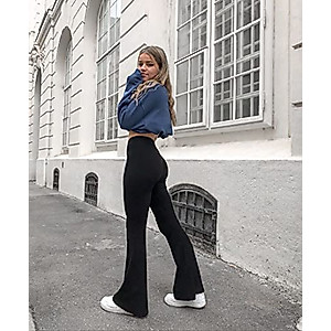 GROTEEN Women's Flare Leggings-Bootcut Yoga Pants for Women High Waisted Workout Bootleg Work Pants Dress Pants Black
