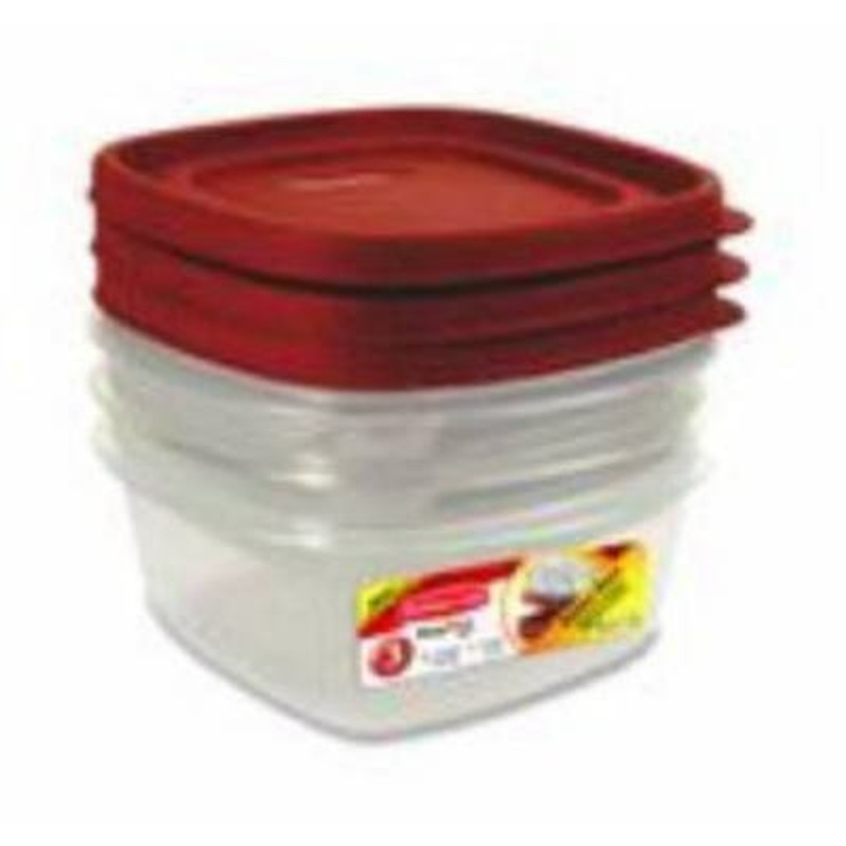 Rubbermaid Food Storage Container 6 Piece 1-1/4 Cup Square Clear Base