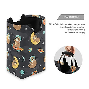 Qilmy Sloth Laundry Basket Collapsible Large Clothes Hamper Nursery Storage Bin with Handle for Bedroom, Bathroom, Dorm, Kids Room