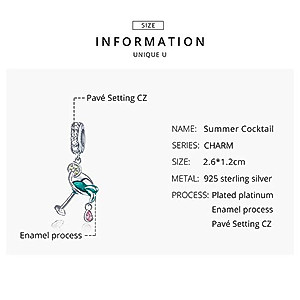 Eternalll Jewellery Cup Charm Original 925 Sterling Silver Charms Teapot Wine Cup Charm Coffee Cup Bead Charms for Bracelets Mom Daughter Wife ( (Wine Cup for Charms for Bracelets)