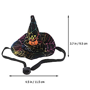 BESTOYARD Halloween Witch Hat Spider Web Pumpkin Pattern Mini Pet Hat Cat Dog Hat Party Cosplay Costume (Star Pumpkin)