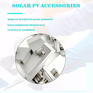 Solar End Clamp,Solar Panel Mounting Brackets,Adjustable PV Photovoltaic Mounting Clamp Bracket for RVs,Boats,Roofs,Walls and Other Off-Ground Roof Installations (40*40mm)
