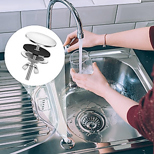 2In Kitchen Sink Hole Cover Faucet Hole Cover Stainless Steel Wash Basin Kitchen Sink Tap Hole Plate Stopper, Sealed Decoration Hole Cover for Faucet Sink Hole Leakage Prevention