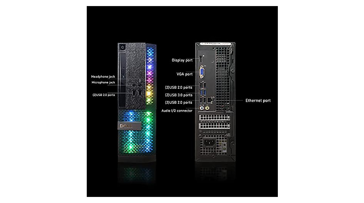Dell PC Treasure Box RGB Desktop Computer Intel Quad Core I5 up to 3.6G ...