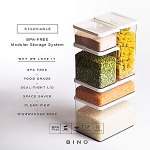 BINO Airtight Food Storage Containers with Lids, 0.9 Qt/820mL, White - Airtight Container Kitchen Storage Containers for Pantry Containers for Organizing Airtight Storage Containers