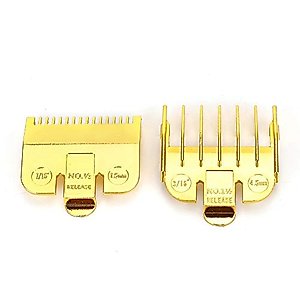 Universal Clipper Comb Attachment for, Professional Cutting Guide 1.5MM+4.5MM(electroplated plastics gold)