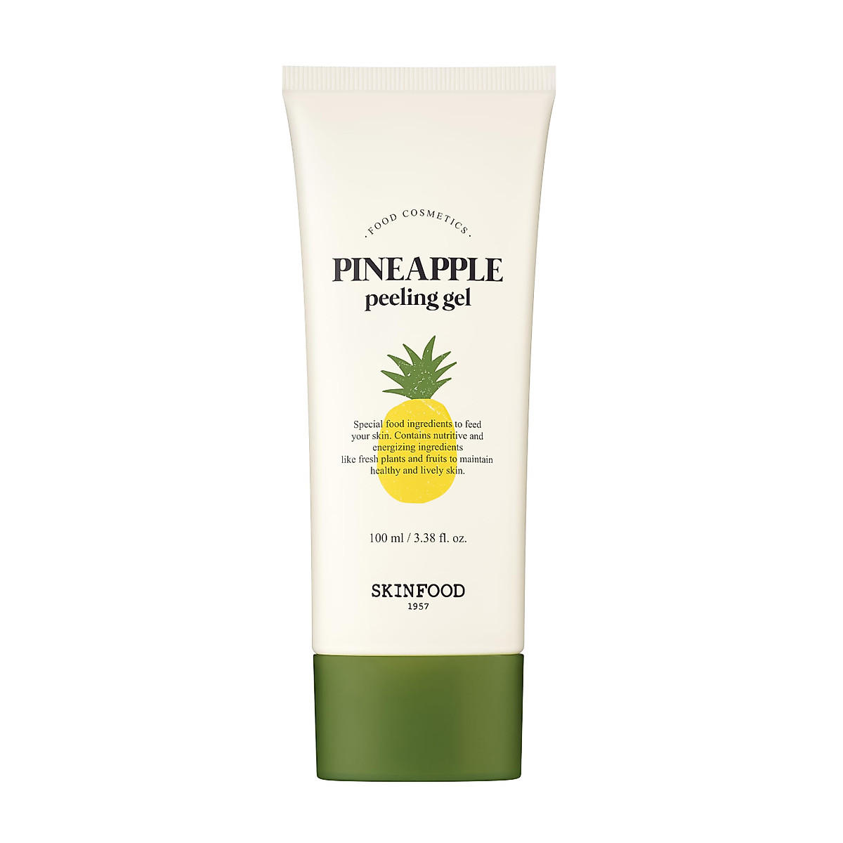 SKINFOOD Pineapple Peeling Gel 3.38 fl.oz. (100ml) - Pineapple & Aloe AHA Deep Facial Exfoliating Gel, Eliminates Sebum, Skin Clear and Blemish-Free - Dead Skin Remover for Face - Facial Peel