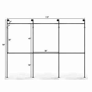 SERENITA Industrial Pipe Clothing Rack, Hanging Rod for Closet, Wall Mounted Multi Purpose