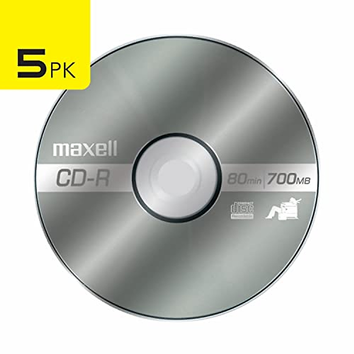 Maxell – 648220, Premium Quality Noise free Surface Playback Recordable CDs 700Mb Storage – 2x to 48x, Write Speed with 80 minutes - Blank CDs, CD Storage & Reusable Spindle Case Holder - 5 Pack