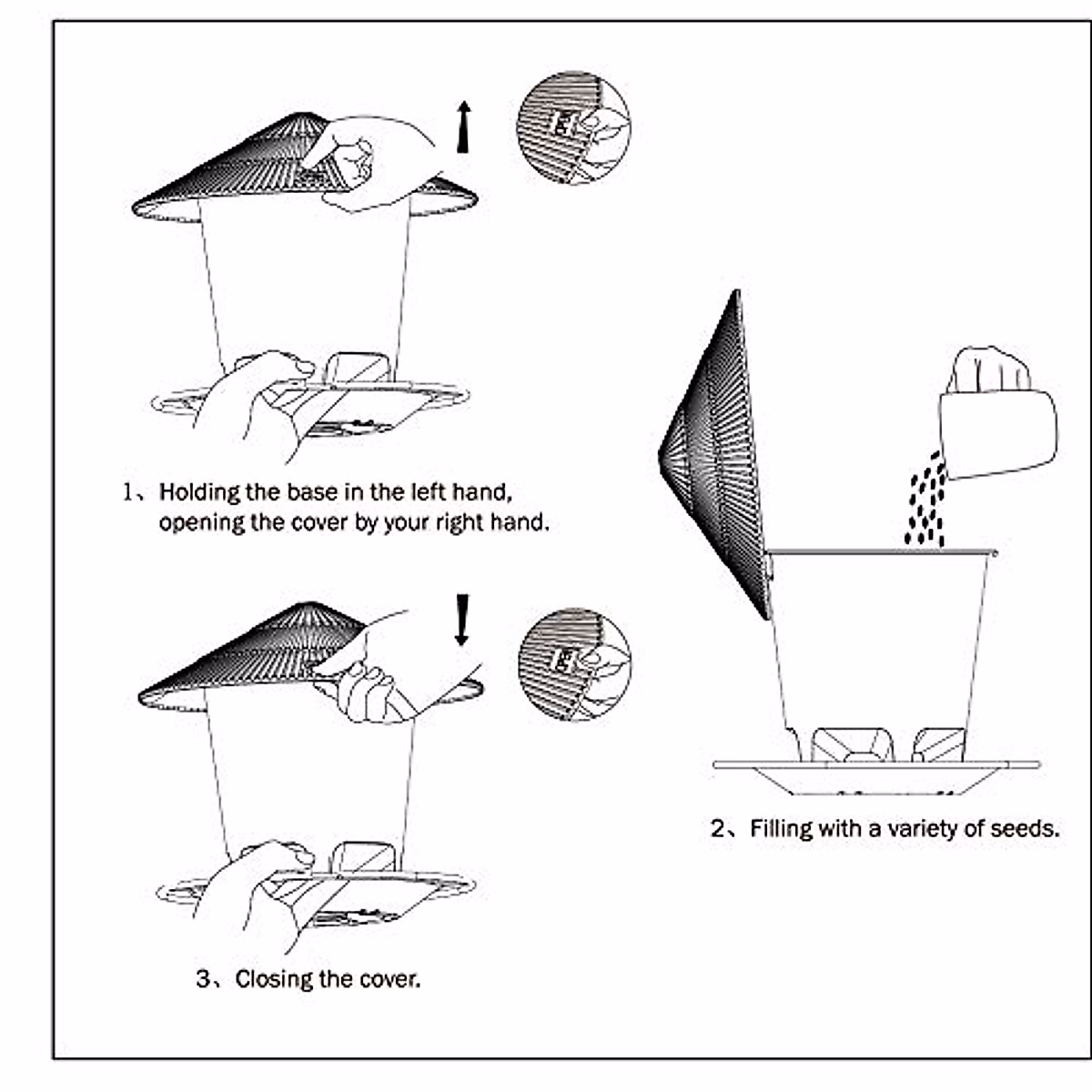 Hanizi Bird Feeders for Outside, Bird Feeder, Wild Bird Seed for Outside Feeders, Squirrel Proof Birds Feeder and Garden Decoration Yard for Bird Watchers (Grey)