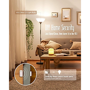 VOCOlinc Door Window Alarm Magnetic Contact Sensor Wireless Smart No Hub Required ONLY Works with Apple HomeKit Home Security Bluetooth Low Energy Remote Access VS1 (2Pack-VS1)