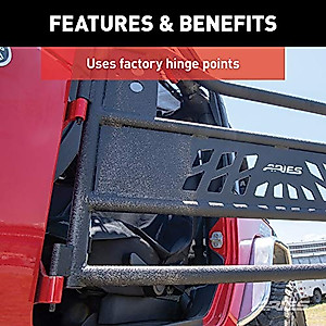 ARIES AR15009 Black Aluminum Front Jeep Wrangler JK Tube Half Doors