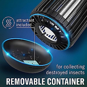 [2 in 1] Bug Zapper + Attractant - Effective 4800V Mosquito Killer - Electric Insect Fly Trap, Waterproof Indoor & Outdoor - Bright Light Bulb Lamp for Backyard, Patio, Home, Plug-in
