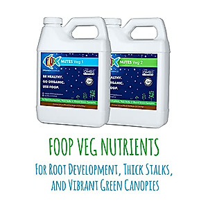 FOOP Nutes Veg & Bloom Starter Pack: Organic Plant Nutrients for Thick Stalks, Tight Bud Stacking, Explosion of Trichomes | Infused with Cal/Mag, and Silica | Five 32oz Bottles