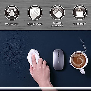 Knodel Desk Mat, Dual-Sided Office Desk Pad, Mouse Pad, Waterproof Desk Mat for Desktop, Desk Pads & Blotters, PU Leather Desk Pad Protector (31.5" x 15.7", Dark Blue)