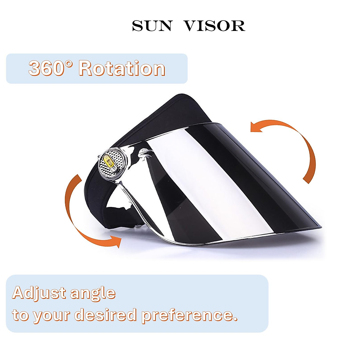 Women Sun Visor Plastic Face Screen Headband Hat UV Protection Cap (Black)