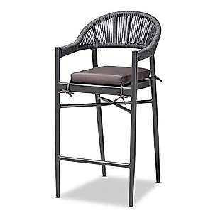 Baxton Studio Bar Stools, Grey