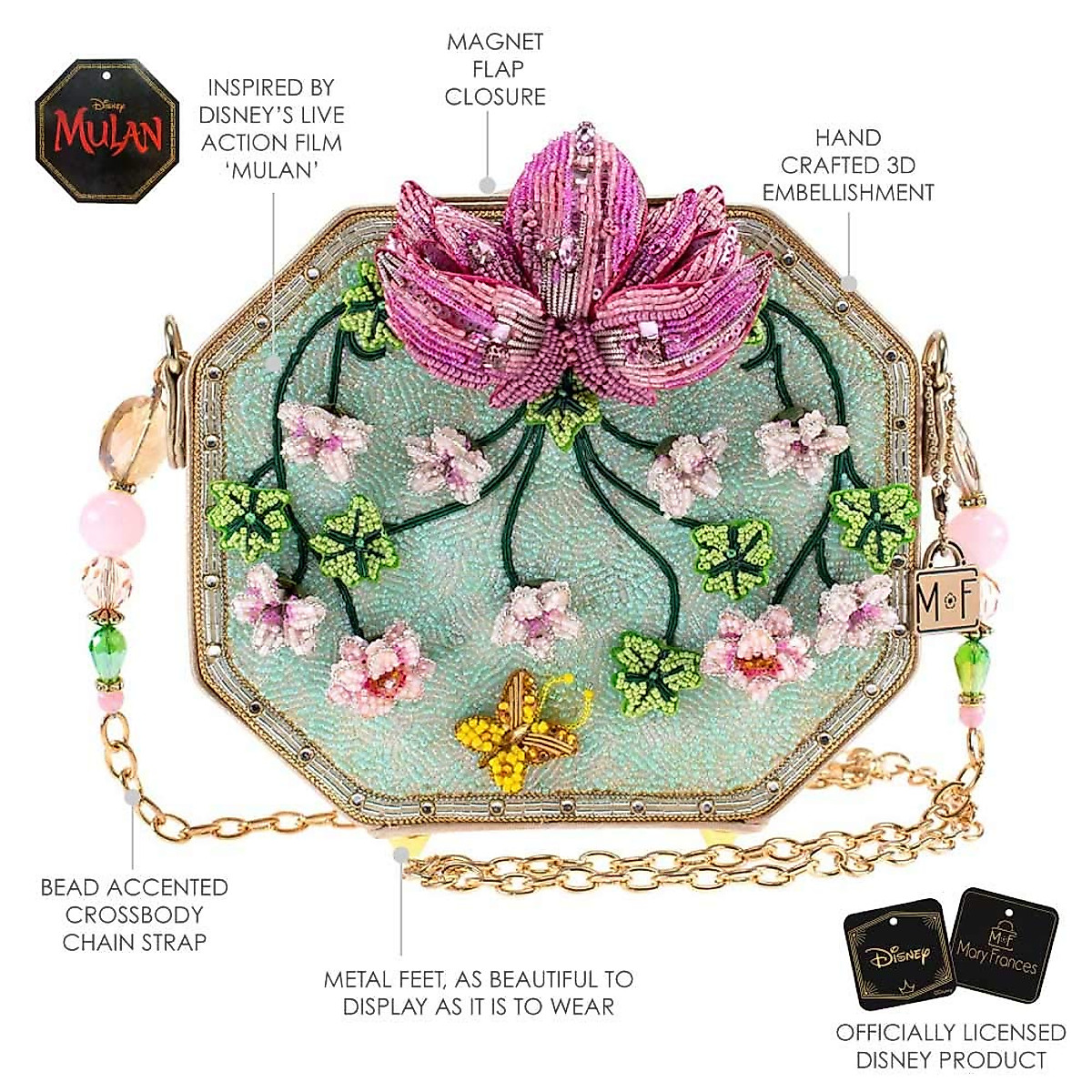 Mary Frances Disney Live Action Mulan True Beauty Crossbody Handbag, Multi