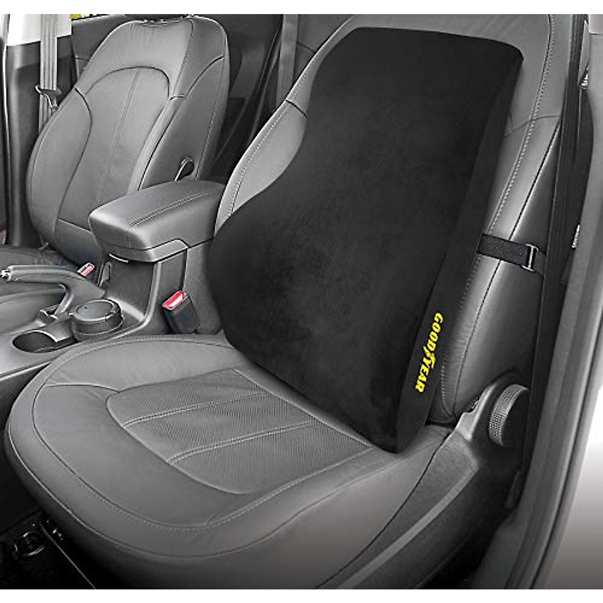 Goodyear GY1015 - Full Size Back Support Pillow for Office Chair or Car / SUV - Helps Relieve Pain - 100% Pure Memory Foam - Improves Posture - Fits Most Seats - Premium Soft Plush