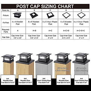 Dynaming 4 Pack Solar Flame Post Lights Outdoor, Solar Powered Fence Post Cap Lights, High Brightness Flickering Flame SMD LED Lighting Decor for Garden Deck Patio, 4x4, 5x5 or 6x6 Vinyl/Wooden Posts