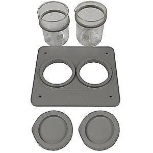 iSonic BHK02A ABS Plastic, Borosilicate Glass Double Beaker Holder for P4861, P4862 and P4875 (Including Two 500Ml Beakers, Two Beaker Covers)